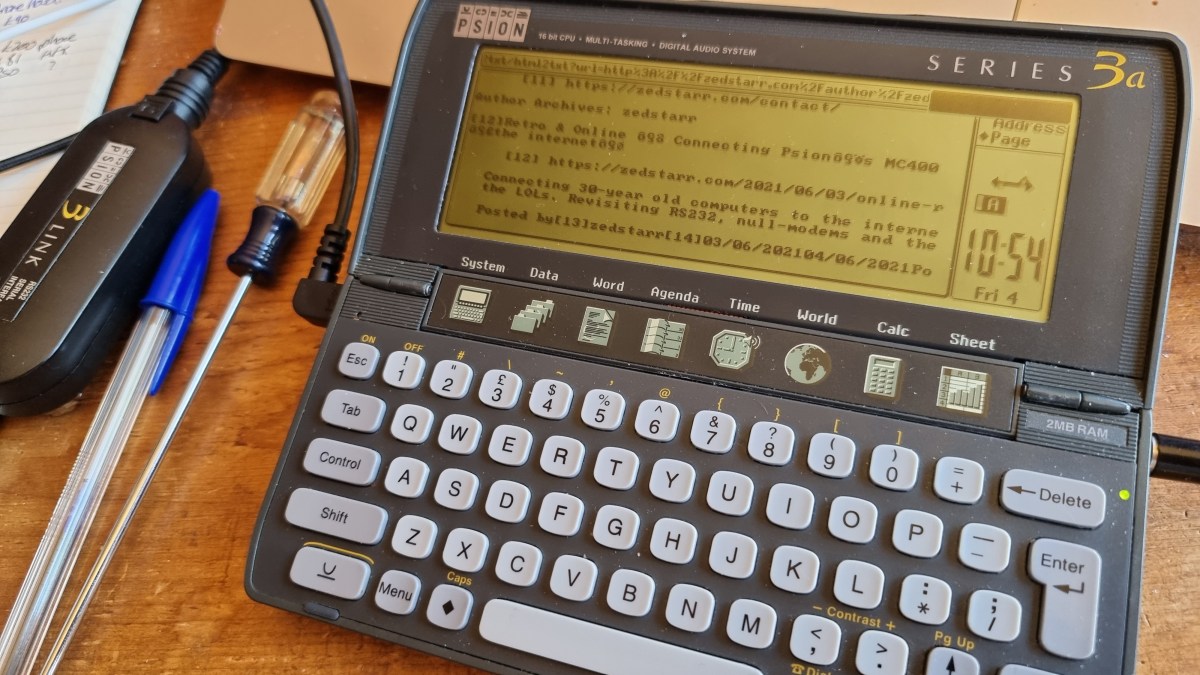 Retro & Online – Connecting Psion’s MC400 & Series 3a machines to “the internet” – Room 7609